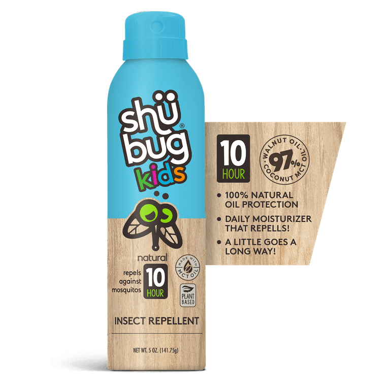 Shubug Kids Natural Insect Repellent 100 Natural Oil Daily Mosquito Repellent Moisturizer 5oz. Kids Bug Spray