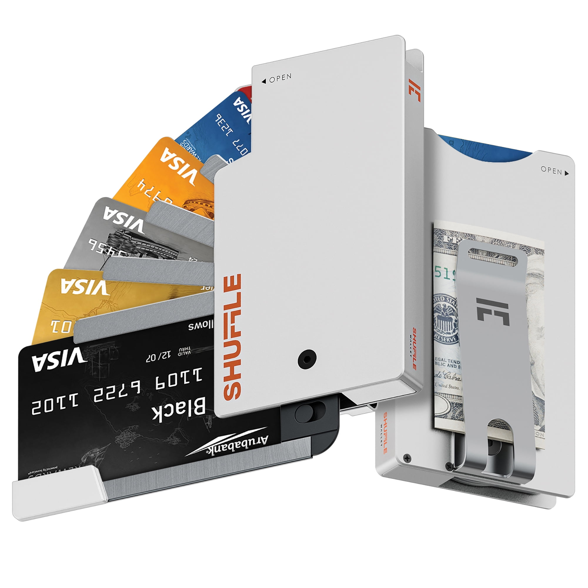 Shuffle Wallet 1.0 Card Holder, Slim, Minimalist Design with RFID Blocking, Polar Ice - Walmart.com