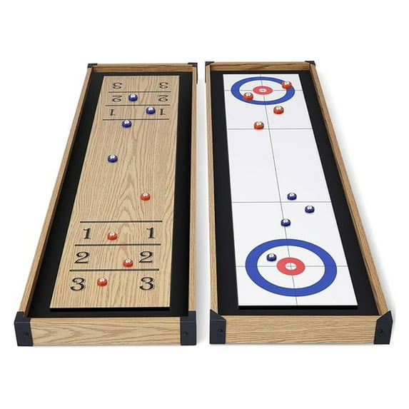 Shuffleboard and Curling 2 in 1 Board Games, Portable Two Sided ...