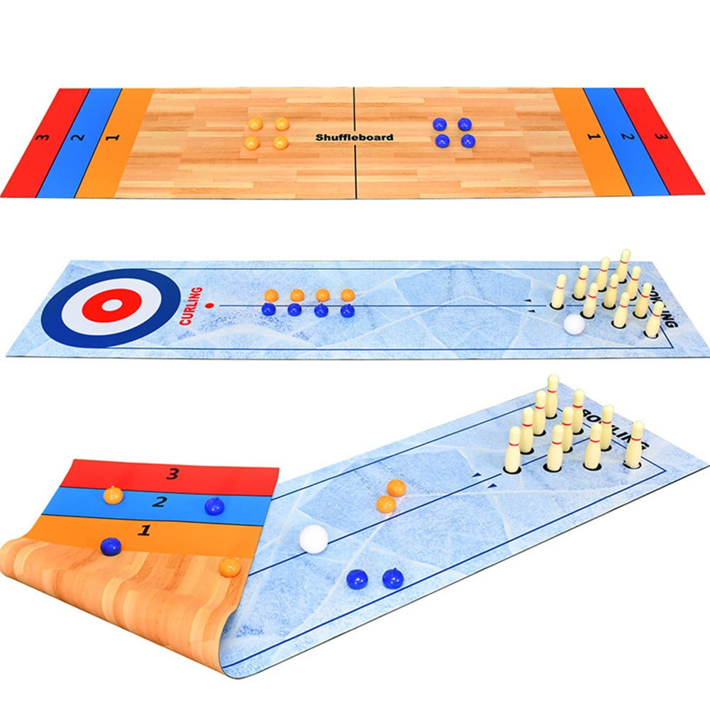 Shuffleboard Curling Bowling 3 In 1 Board Games Tabletop Portable ...
