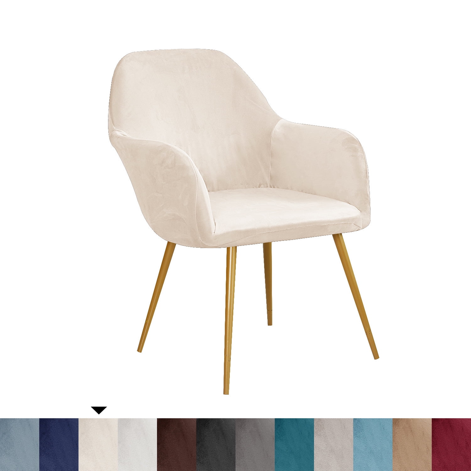Shukii Velvet Dining Chair Covers Set of 4 Beige Chair Slipcovers Chair ...