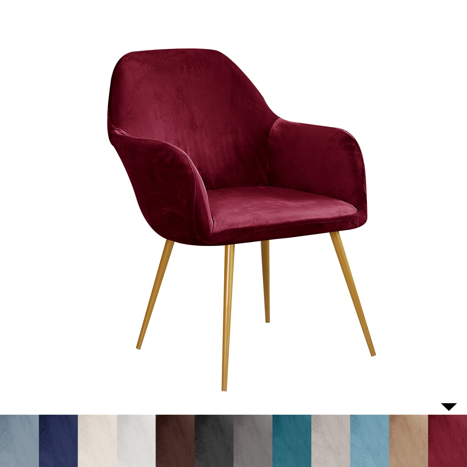 Shukii Velvet Dining Chair Covers Set of 6 Wine Red Chair Slipcovers ...