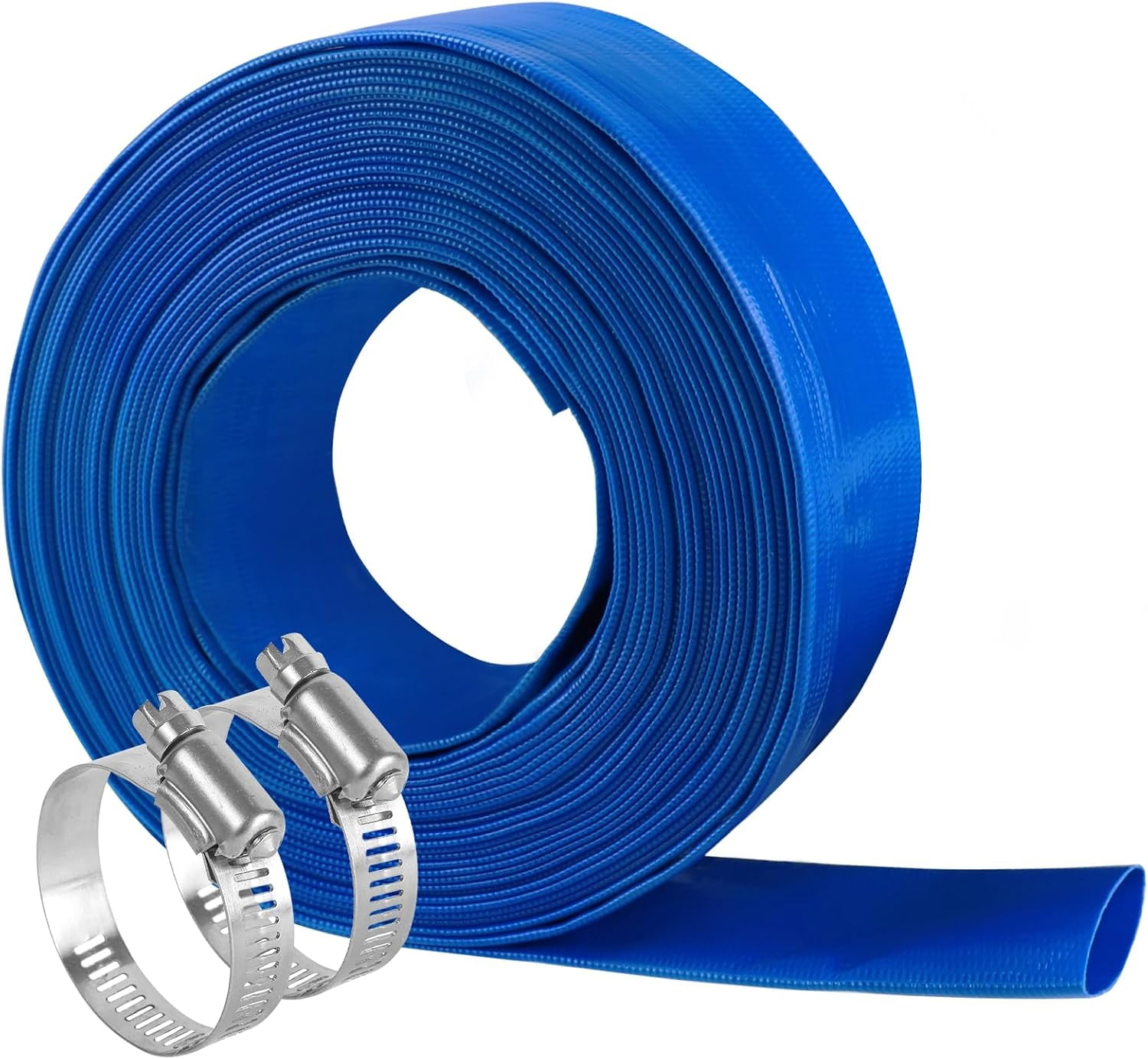 Shukong 1-1/4'' x 50ft Blue PVC Lay-Flat Backwash Hose for Swimming ...