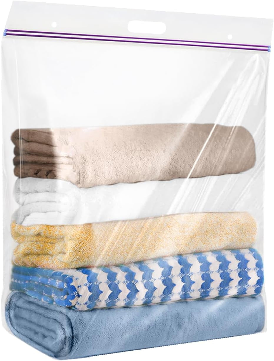 Shukong 10 Gallon Large Handy Storage Bags, Pack of 3, 24"x24" Clear ...