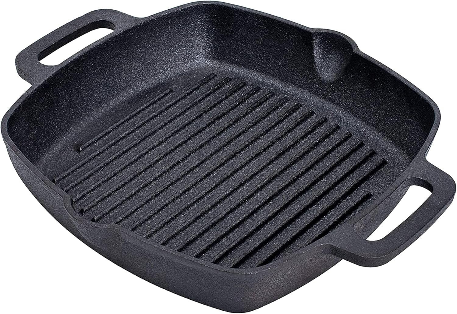 Shukong 10 Inch Square Cast Iron Grill Pan Steak Pan Pre Seasoned Grill ...