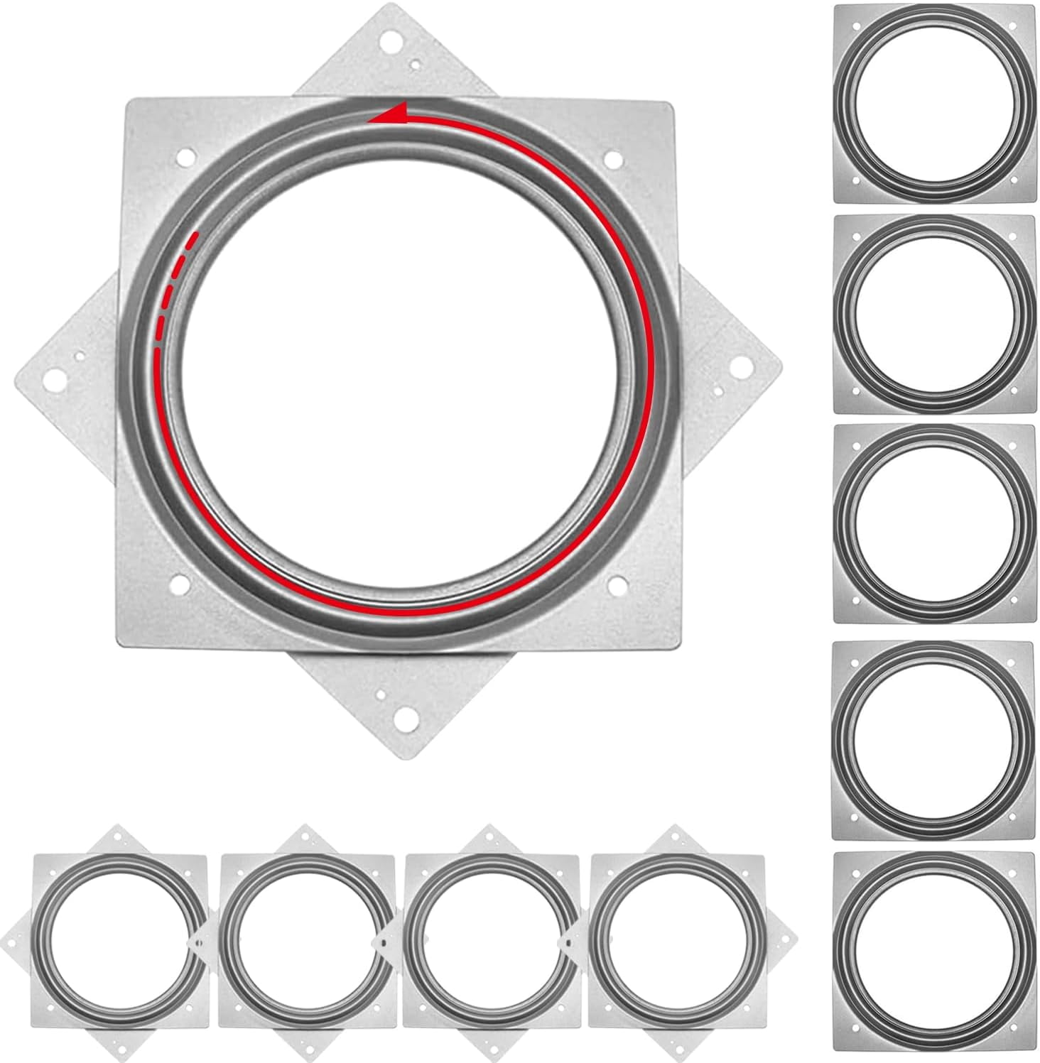 Shukong 10 Pack Square Rotating Plate 500 lbs Capacity 6 Inch Lazy ...