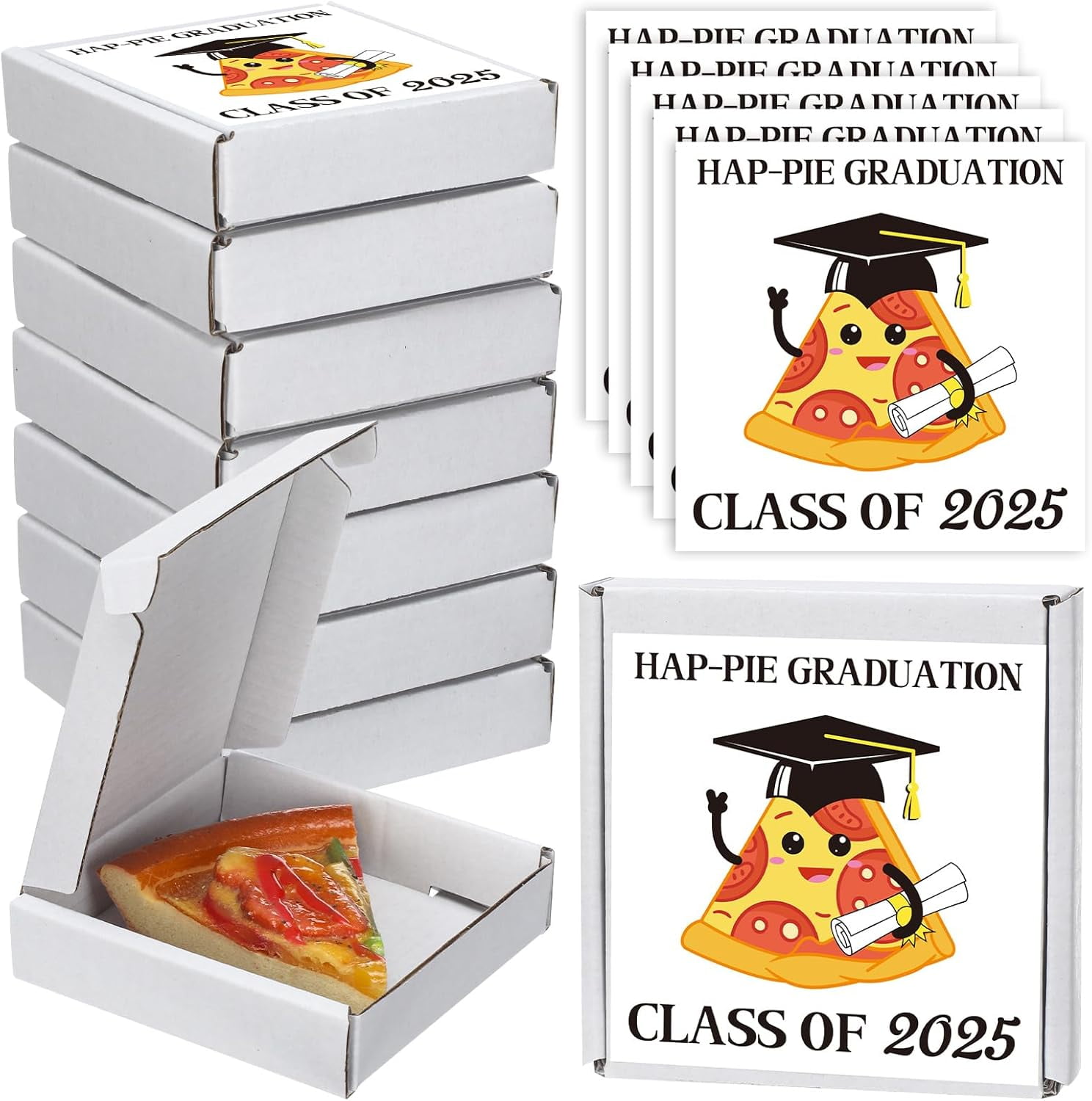 Shukong 100 Pcs Mini Pizza Box Graduation 3.54 x 3.54 x 0.78 Square ...