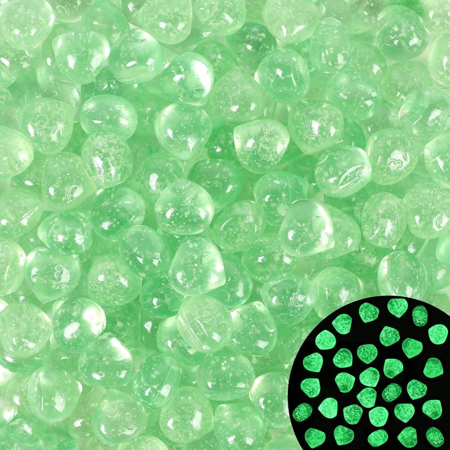 Shukong 100pc Spling Glow Rocks Glow in The D Pebbles Outdoor Glowing ...