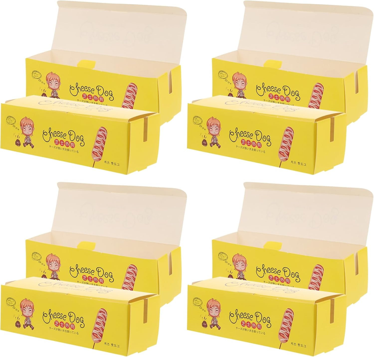 Shukong 100pcs Hot Dogs Containers: Takeout Food Boxes Paper Hot Dogs ...