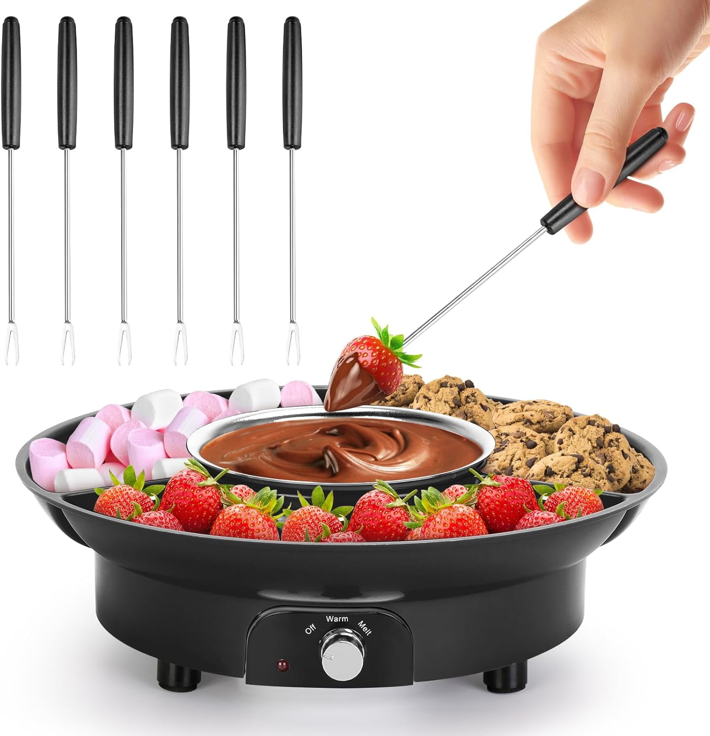 Shukong 10oz MINI Electric Chocolate Melting Pot, Melting Fondue Set ...