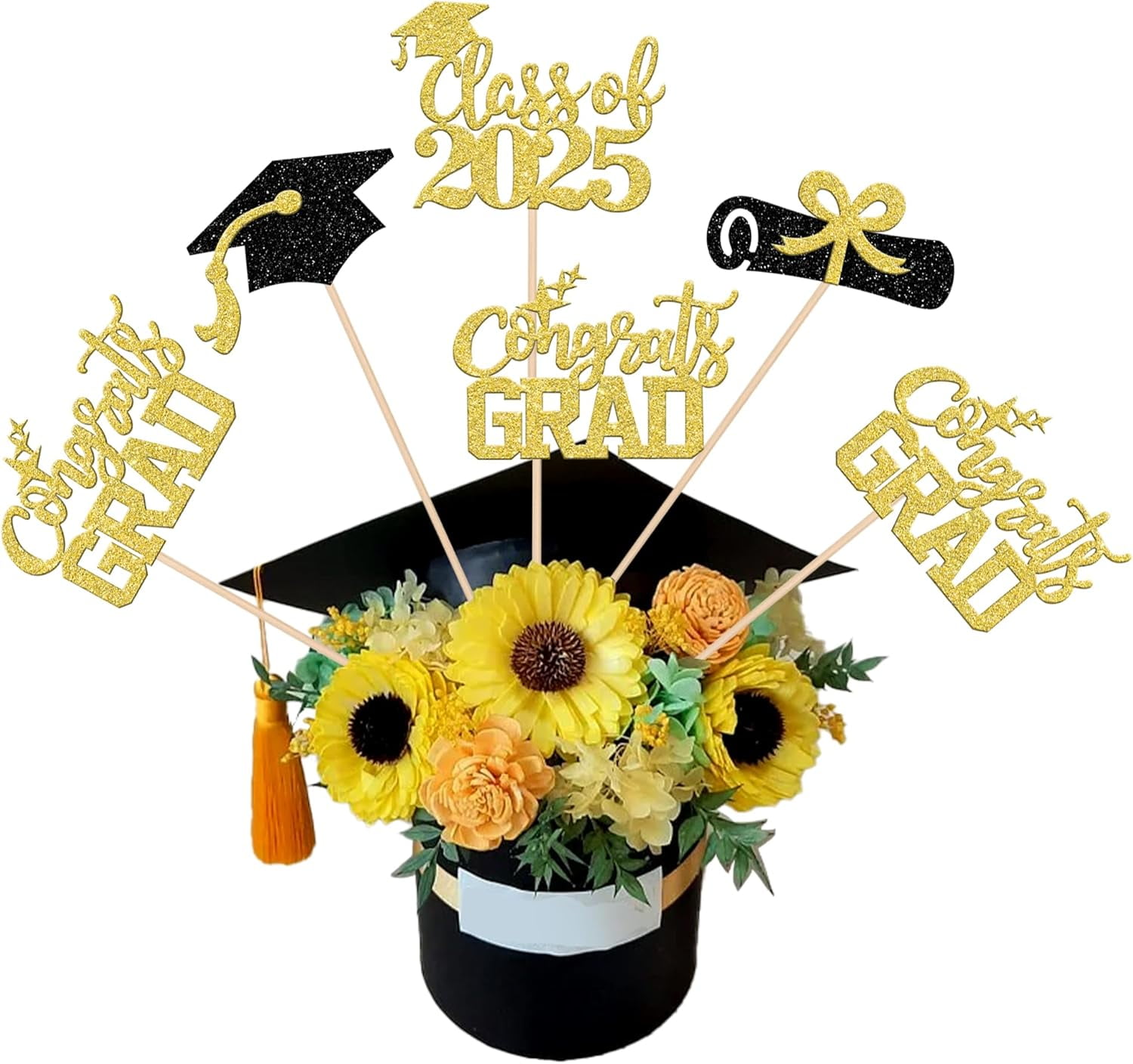 Shukong 12 PCS 2025 Graduation Centerpiece Sticks Assembled Class of ...