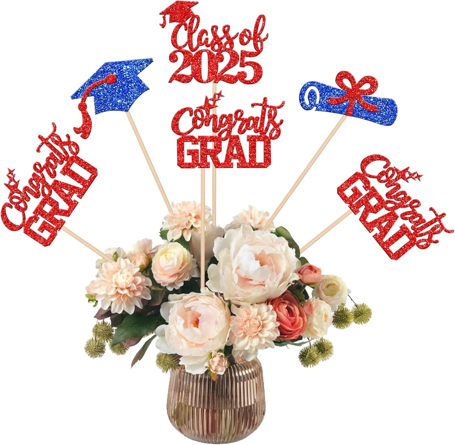 Shukong 12 PCS 2025 Graduation Centerpiece Sticks Assembled Class of ...
