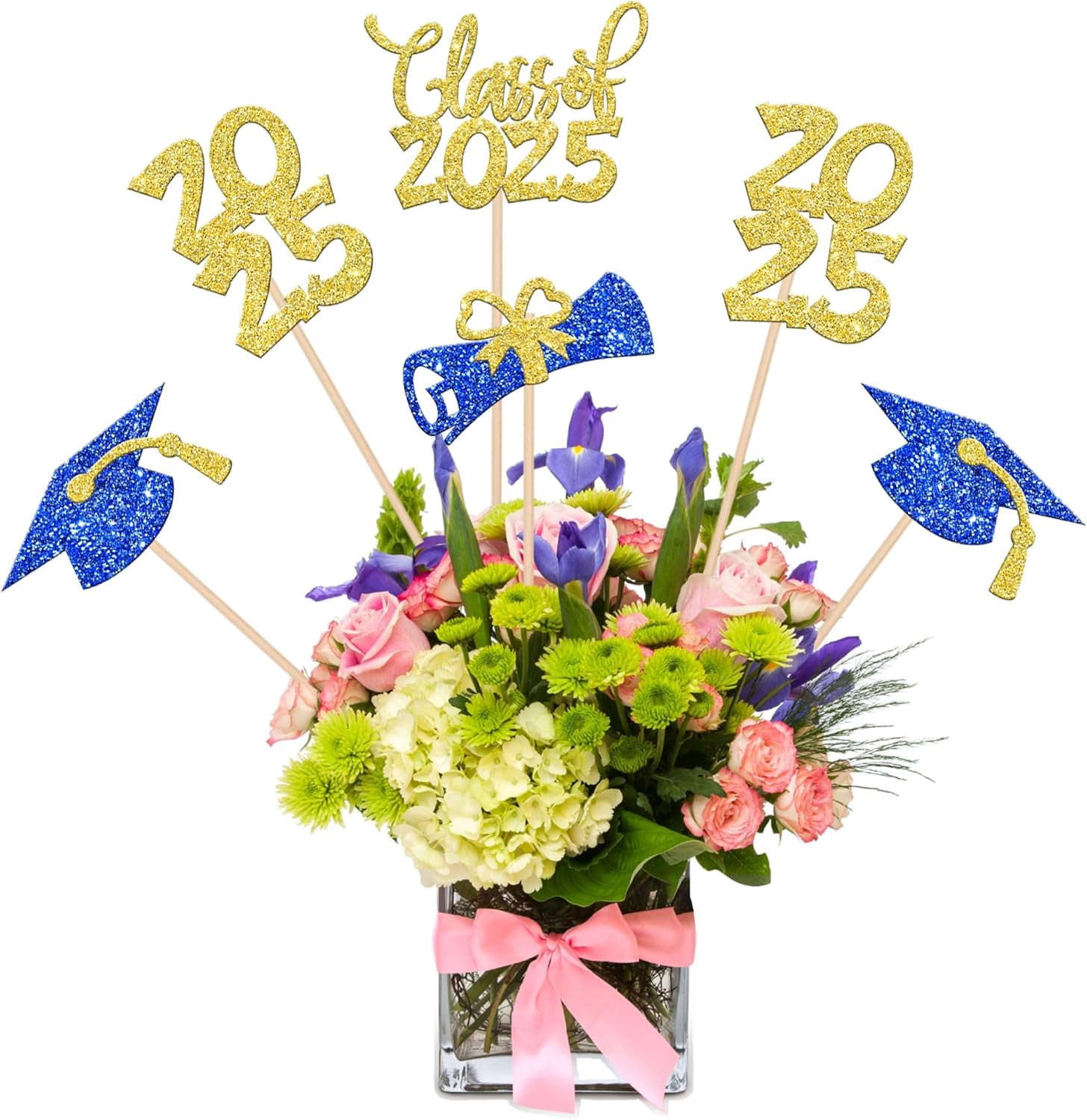 Shukong 12 PCS Double Sided Glitter Class of 2025 Graduation Party ...