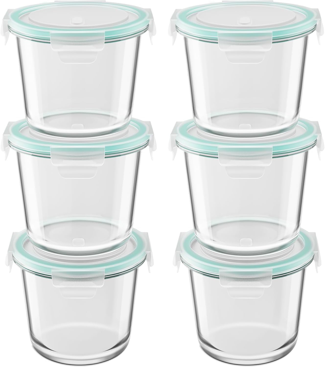Shukong 12 PCS Glass Meal Prep Containers with Lids, Airtight 3 Cup ...