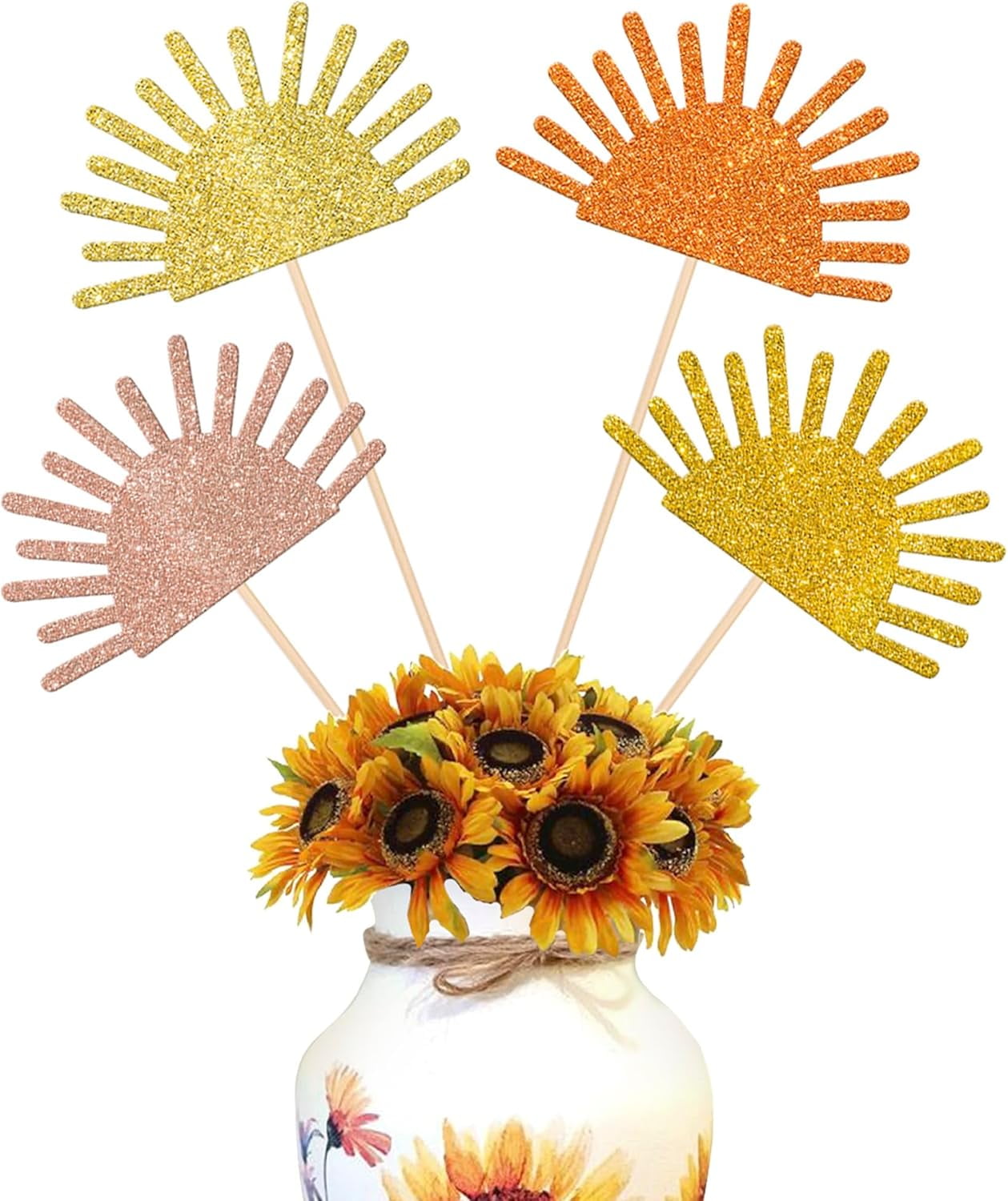 Shukong 12 Pack Sun Centerpiece Sticks, Sunshine Party Decorations ...