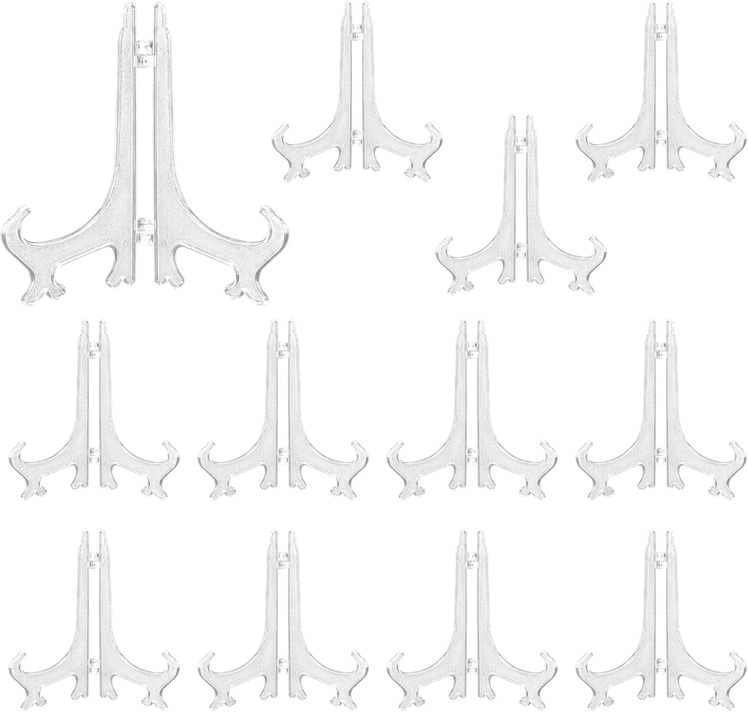 Shukong 12 Pcs Plastic Easels Mini Clear Acrylic Easel Stands 7 Inch ...