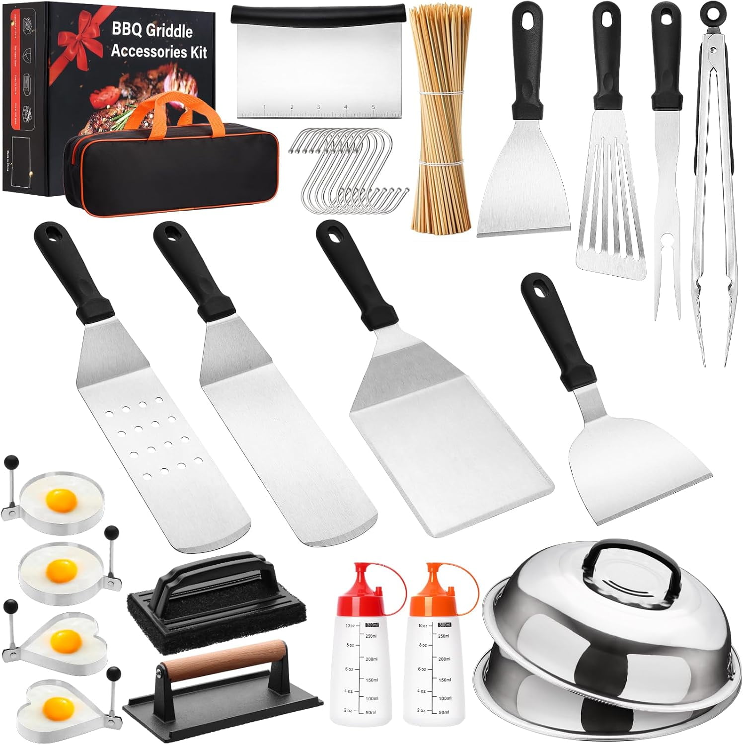 Shukong 130Pcs Griddle Accessories Kit, Flat Top Grill Tools Set for ...