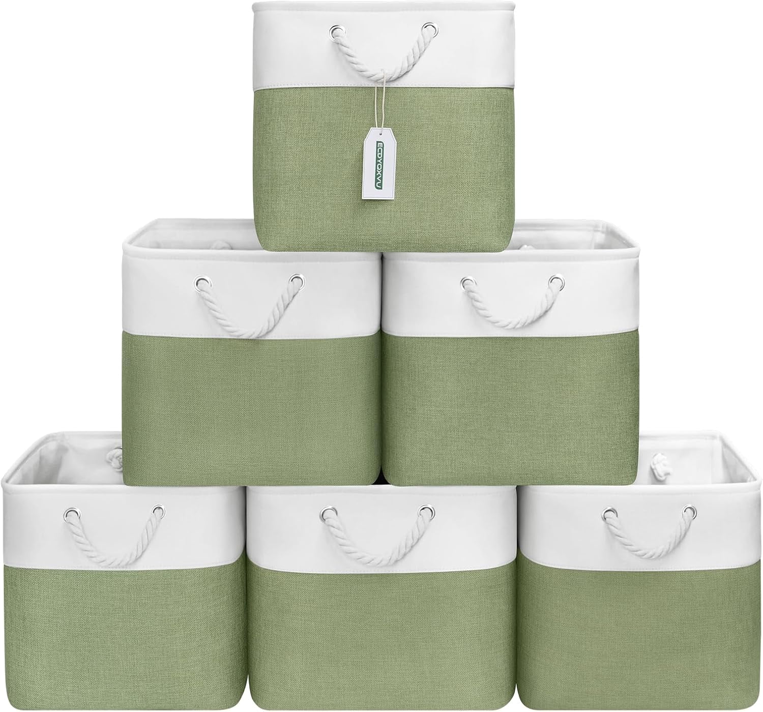 Shukong 13x13 Inch Cube Storage Bins with Reinforced Bm Cardboard, 6 ...