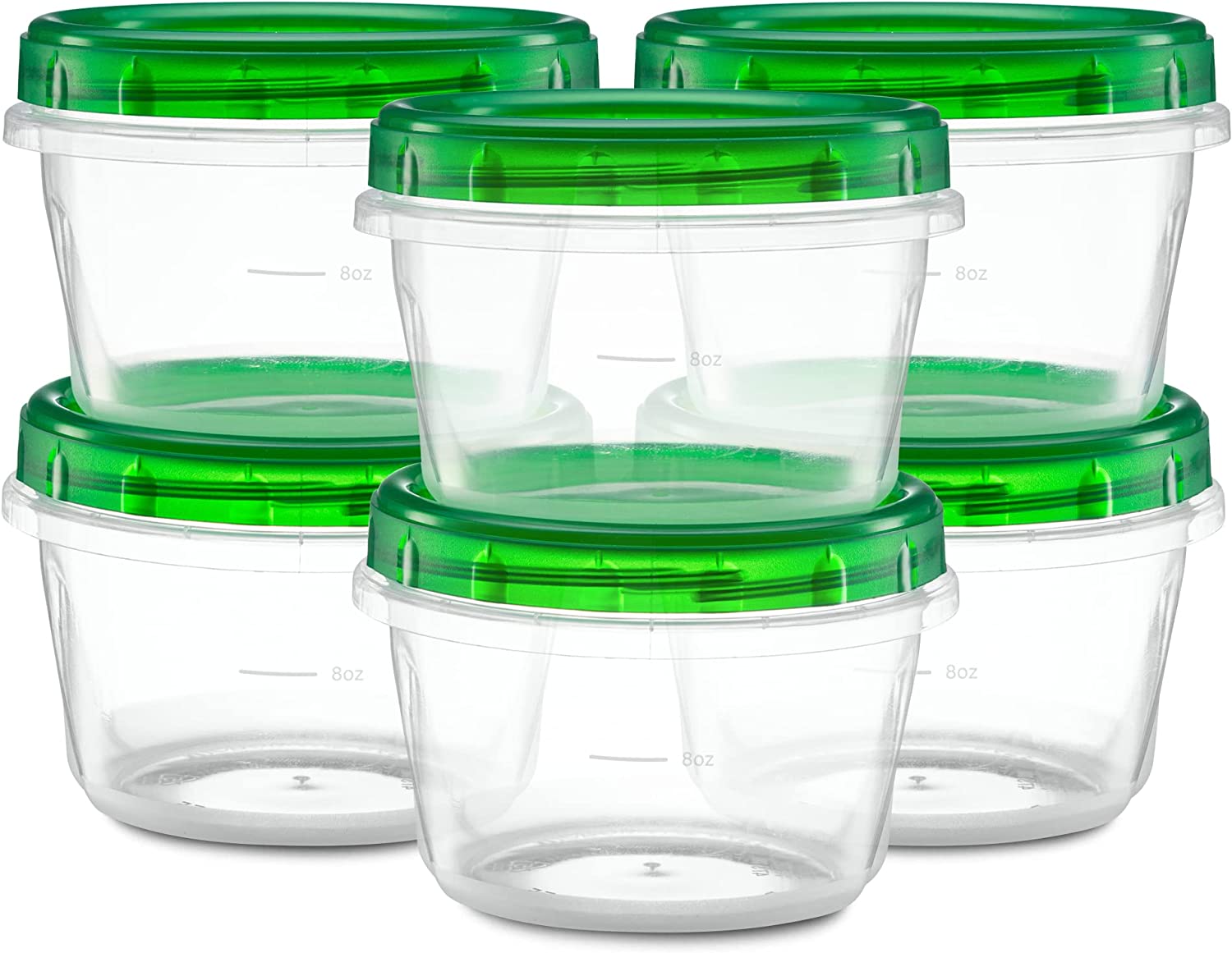 Shukong (16 Ounce 10 Pack) Twist cap Containers Clear Bm With Green Top ...