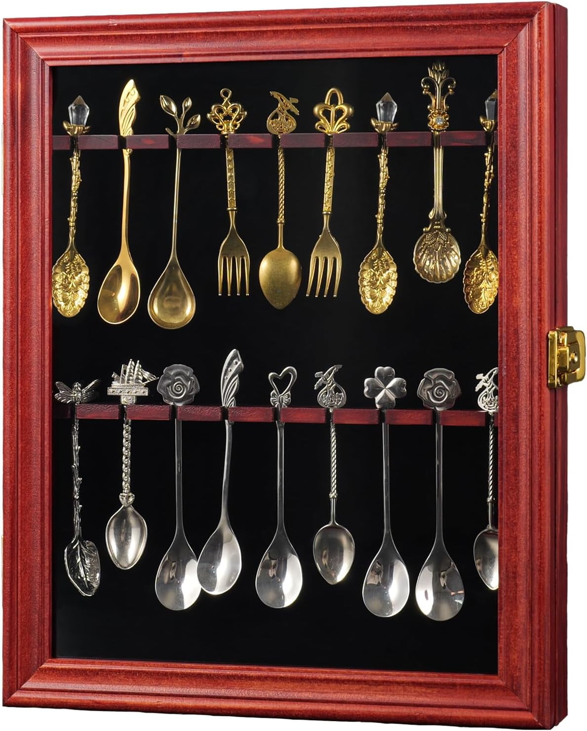 Shukong 18 Souvenir Tea Spoon Display Case Wall mount Lockable UV ...