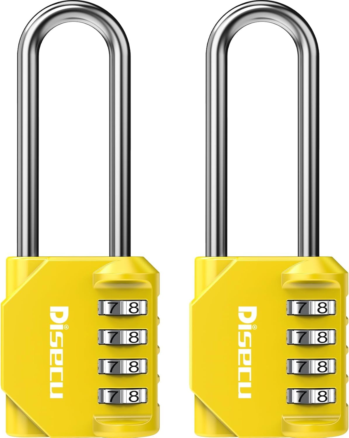 Shukong 2 Pack 2.6 Inch Long Shackle Combination Lock, 4 Digit Outdoor ...
