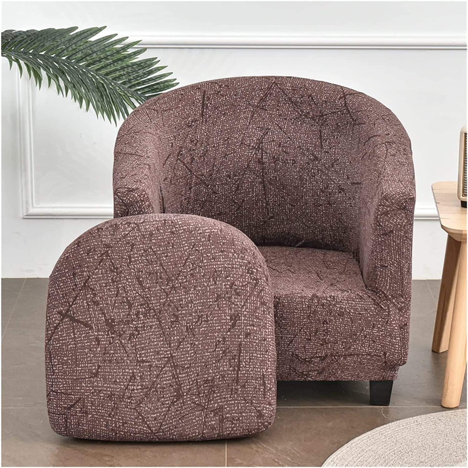 Shukong 2 Piece Club Chair Slipcover Printed Tub Chair Slipcovers ...