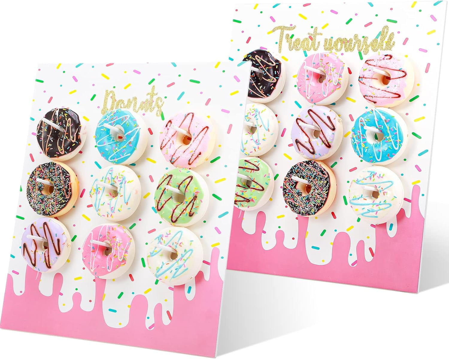 Shukong 2 Pieces Donut Display Stand, Reusable Donut Holder Board ...