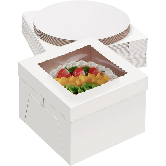 Shukong 20Pack 12 Inch Cake Boxes With Cake Boards (10 boxes & 10 ...