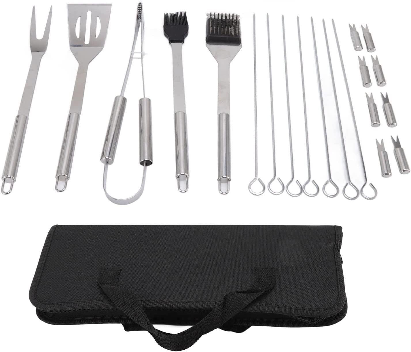 Shukong 20pcs Stainless Steel BBQ Tool Set, Outdoor Portable Grilling ...