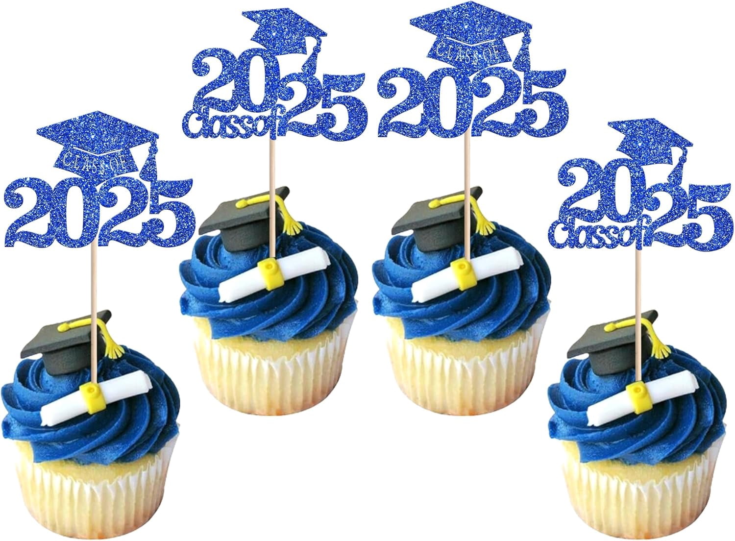 Shukong 24 Pack 2022 Graduation Cap Cupcake Tors Glitter Class of 2022 ...