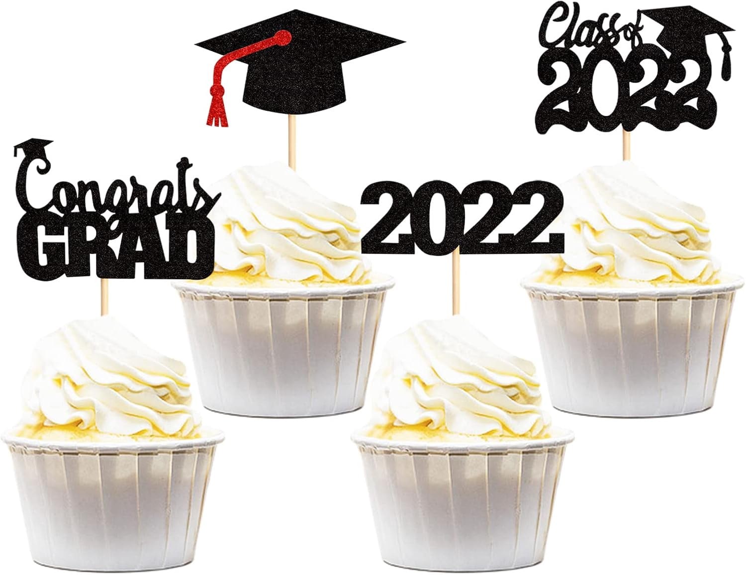 Shukong 24 Pack 2022 Graduation Cupcake Tors Class of 2022 Congrats ...