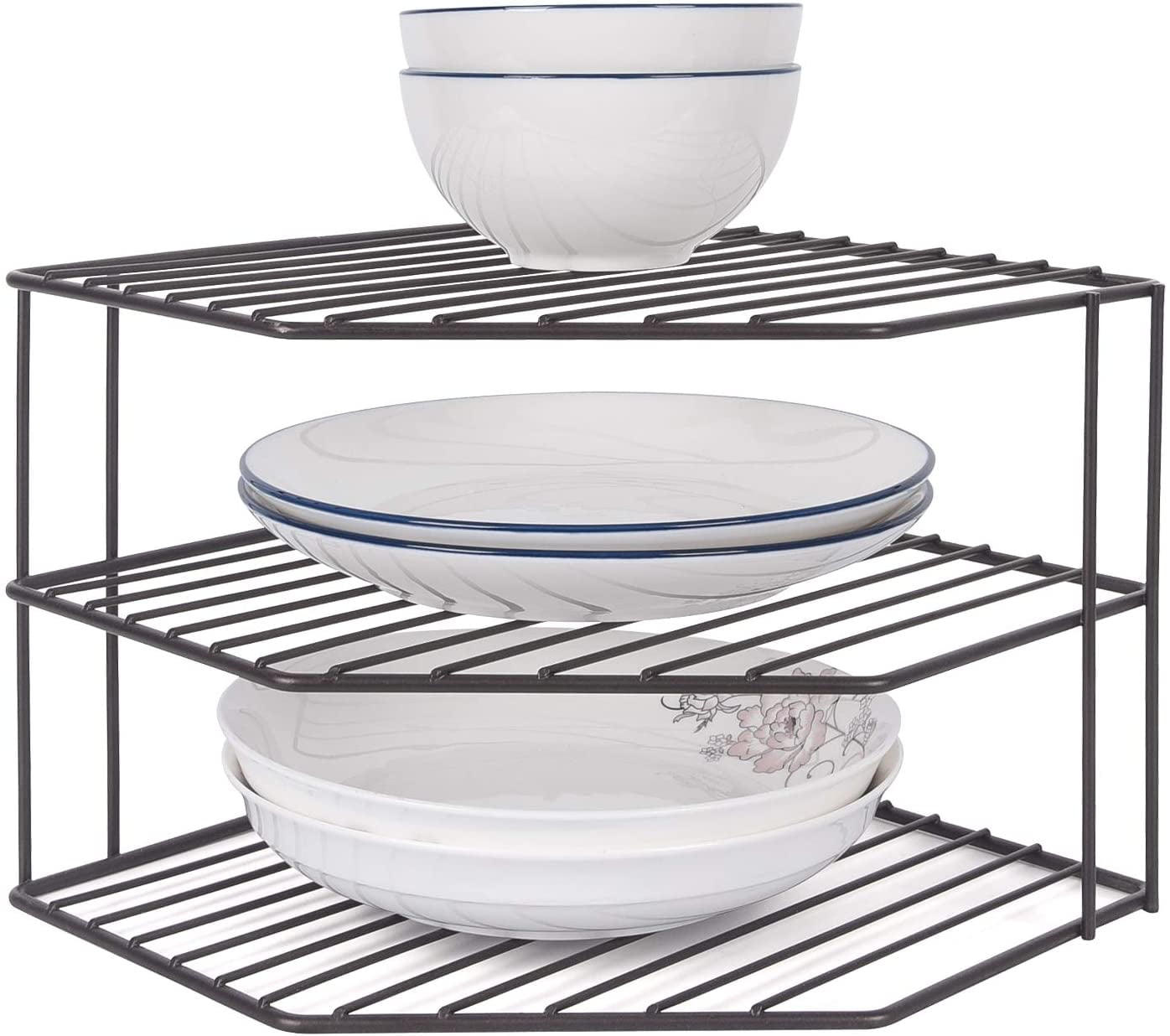 Shukong 3-Tier Corner Shelf Counter and Cabinet Organizer - Steel Metal ...