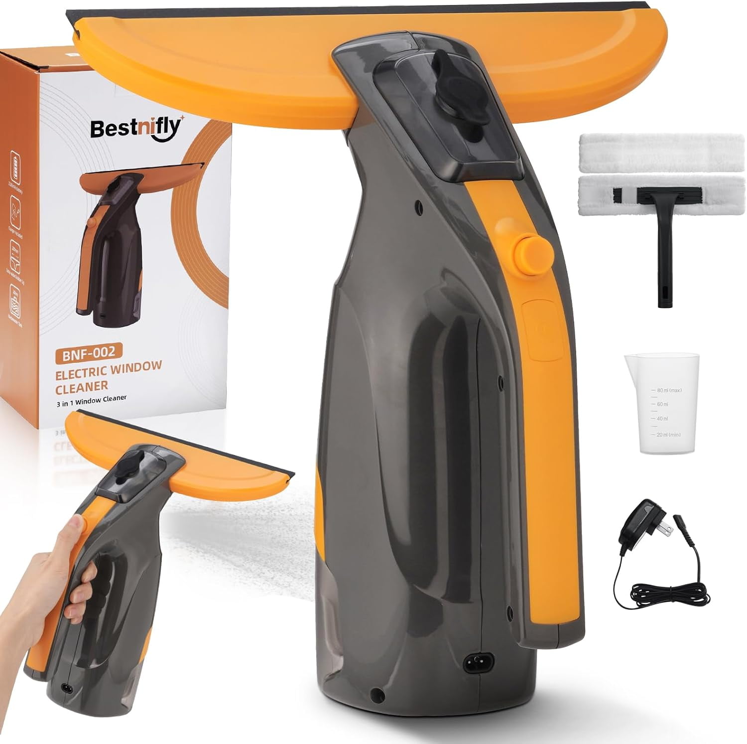 Shukong 3-in-1 Window Vacuum Squeegee Cordless, Electric Window ...