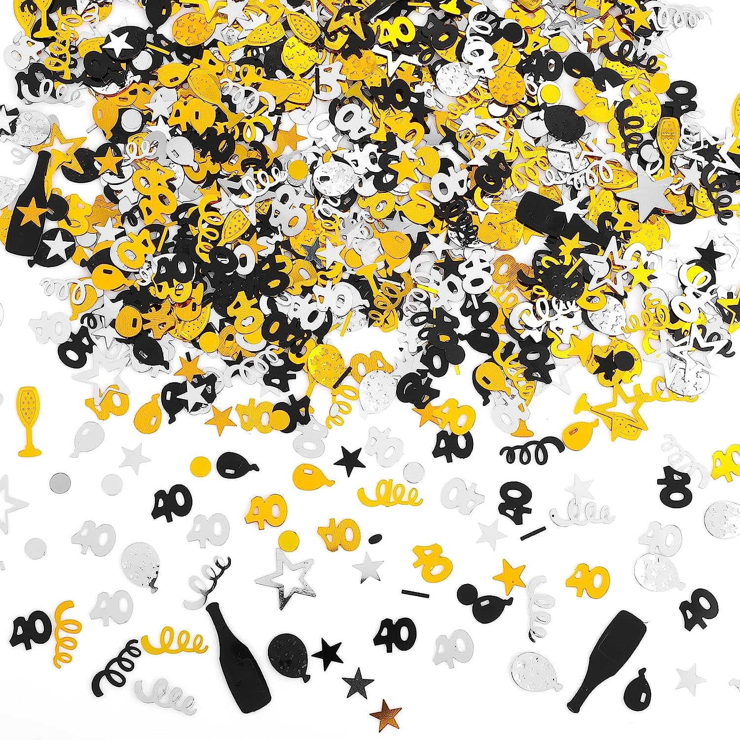 Shukong 3000 Pieces Birthday Confetti Number 40 Glitter Confetti ...