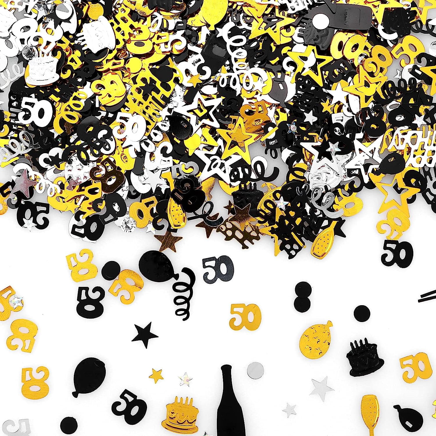 Shukong 3000 Pieces Birthday Confetti Number 50 Glitter Confetti ...