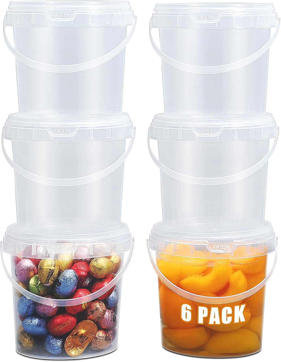 Shukong 32oz Airtight Plastic Storage Containers, Reusable Food Prep ...