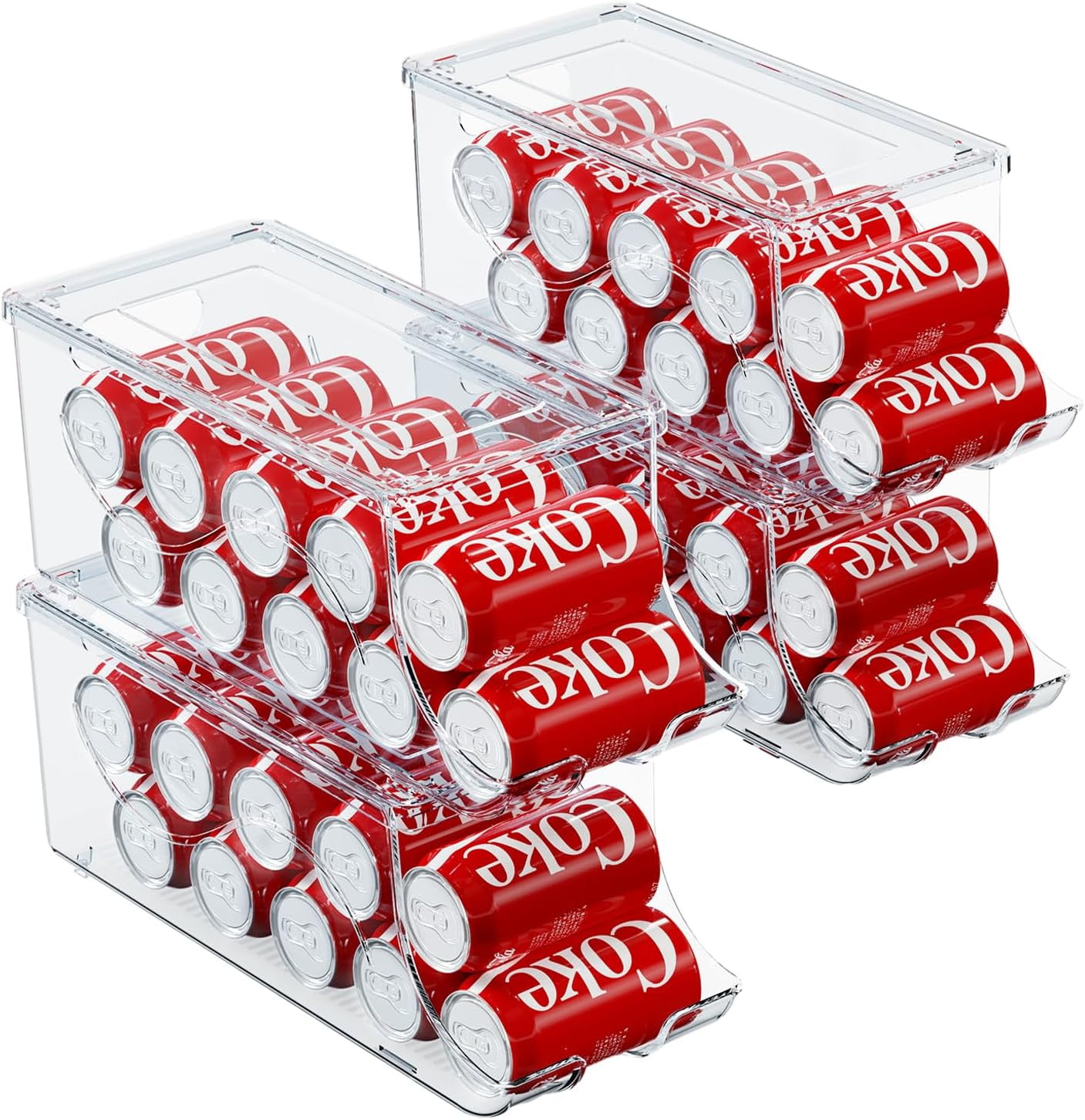 Shukong 4 Pack Stackable Refrigerator Organizer, Soda Can Dispenser Pop ...