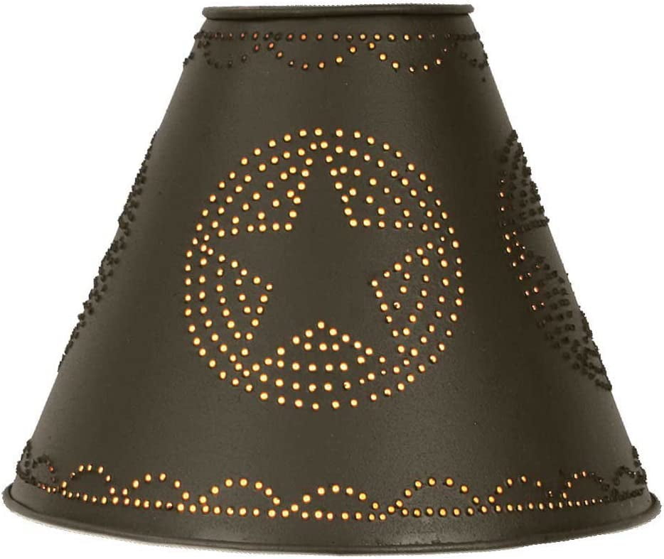 Shukong 4" x 10" x 8" Punched Tin Star Lamp Shade in Rustic Brown ...