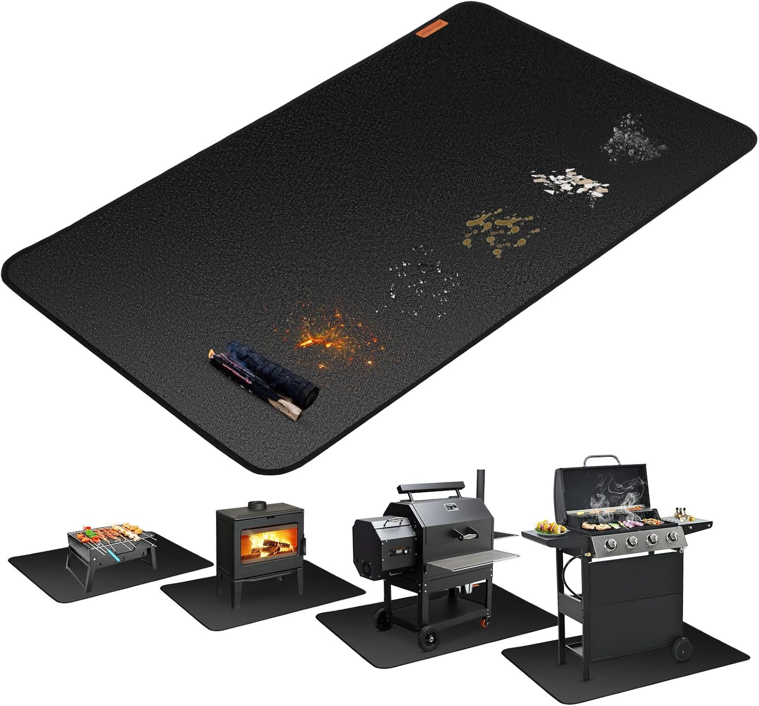 Shukong 48 x 30 inch Under Grill Mats for Outdoor, reof BBQ pad Beneath ...