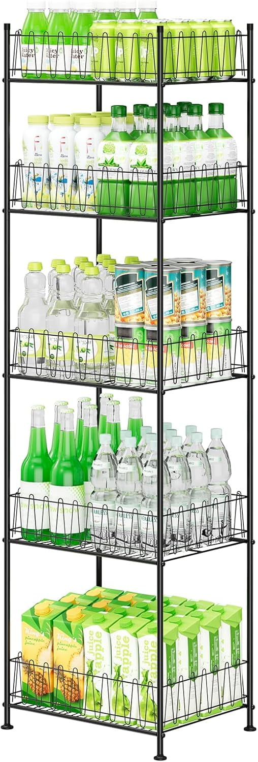 Shukong 5 Tier Water Bottle Organizer Rack Metal Free Standing Water ...