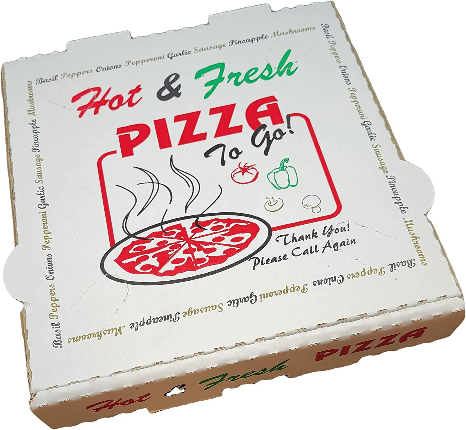 Shukong 50 Pack Pizza Box 4 Color Print Hot & Fresh Pizza - Base Color ...
