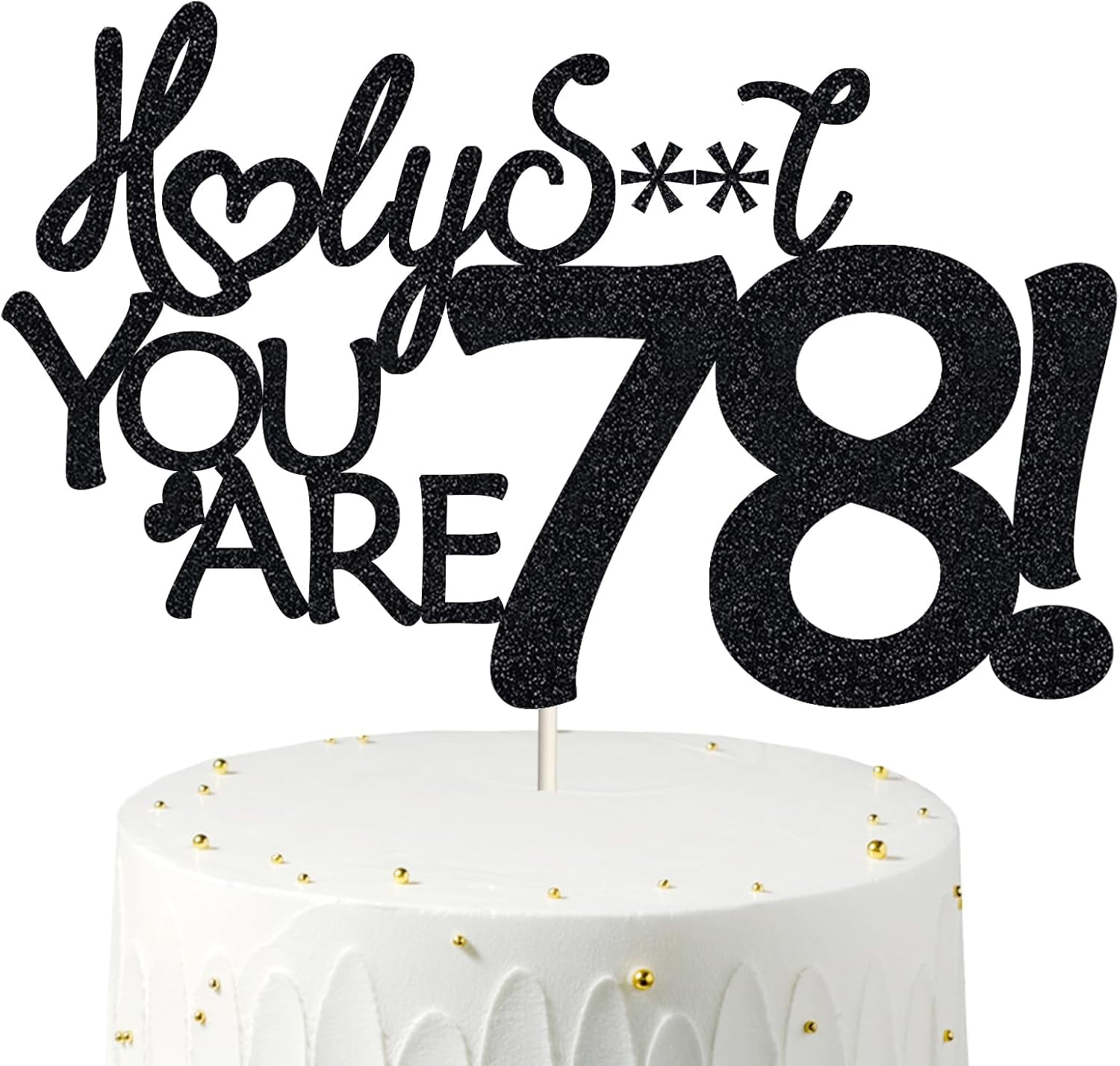 Shukong 78 Cake Tors, 78 Birthday Cake Tors-Black Glitter, Funny 78th ...