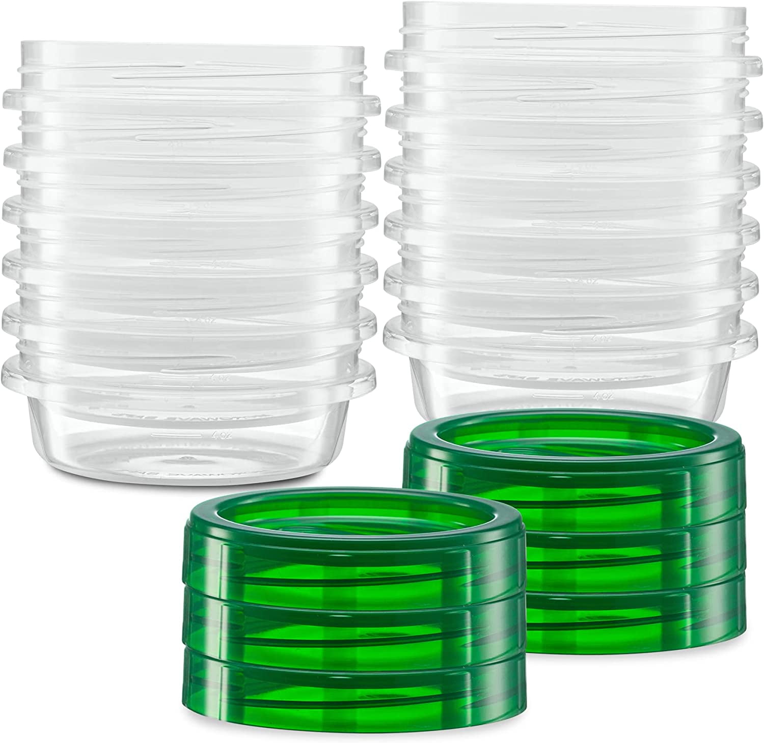 Shukong (8 Ounce 20 Pack) Twist cap Containers Clear Bm With Green Top ...