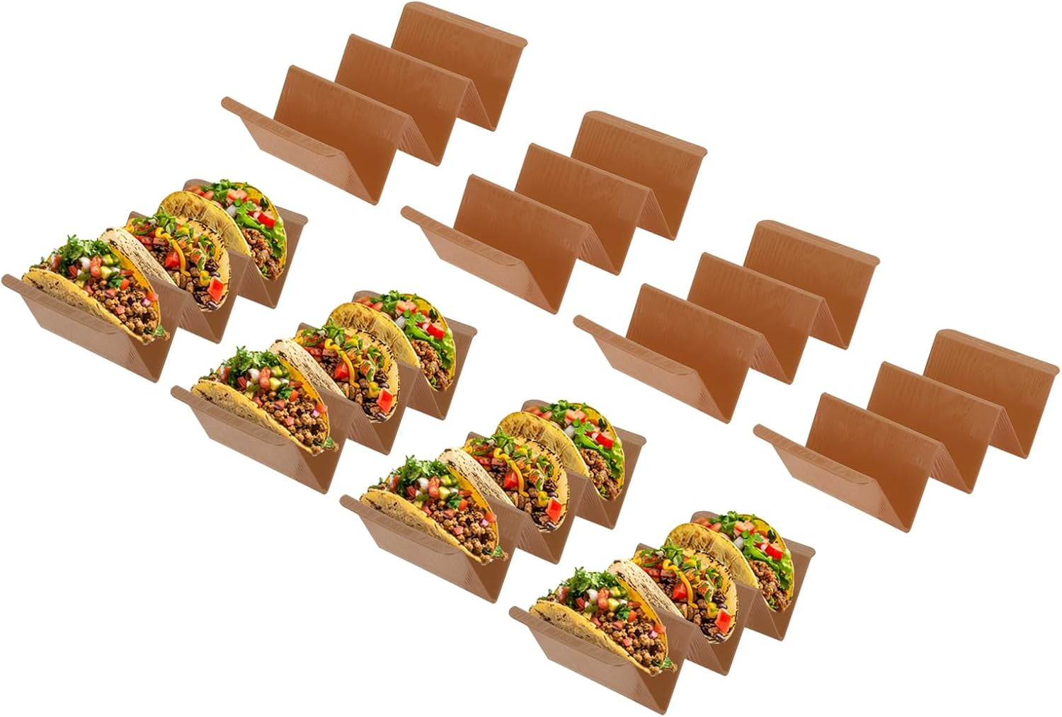 Shukong 8 Pcs Taco Holder Stand, Plastic Taco Plates Hold Up to 3 Tacos ...
