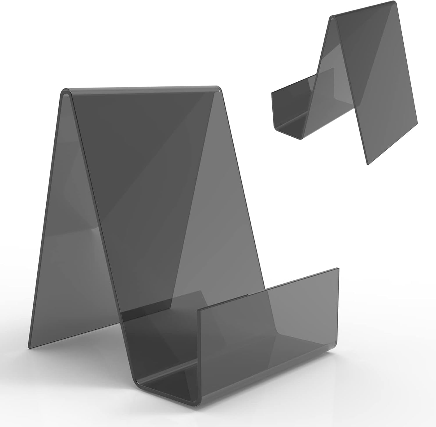 Shukong Acrylic Book Stand with Ledge,6PC 4 Inch Transparent Black ...