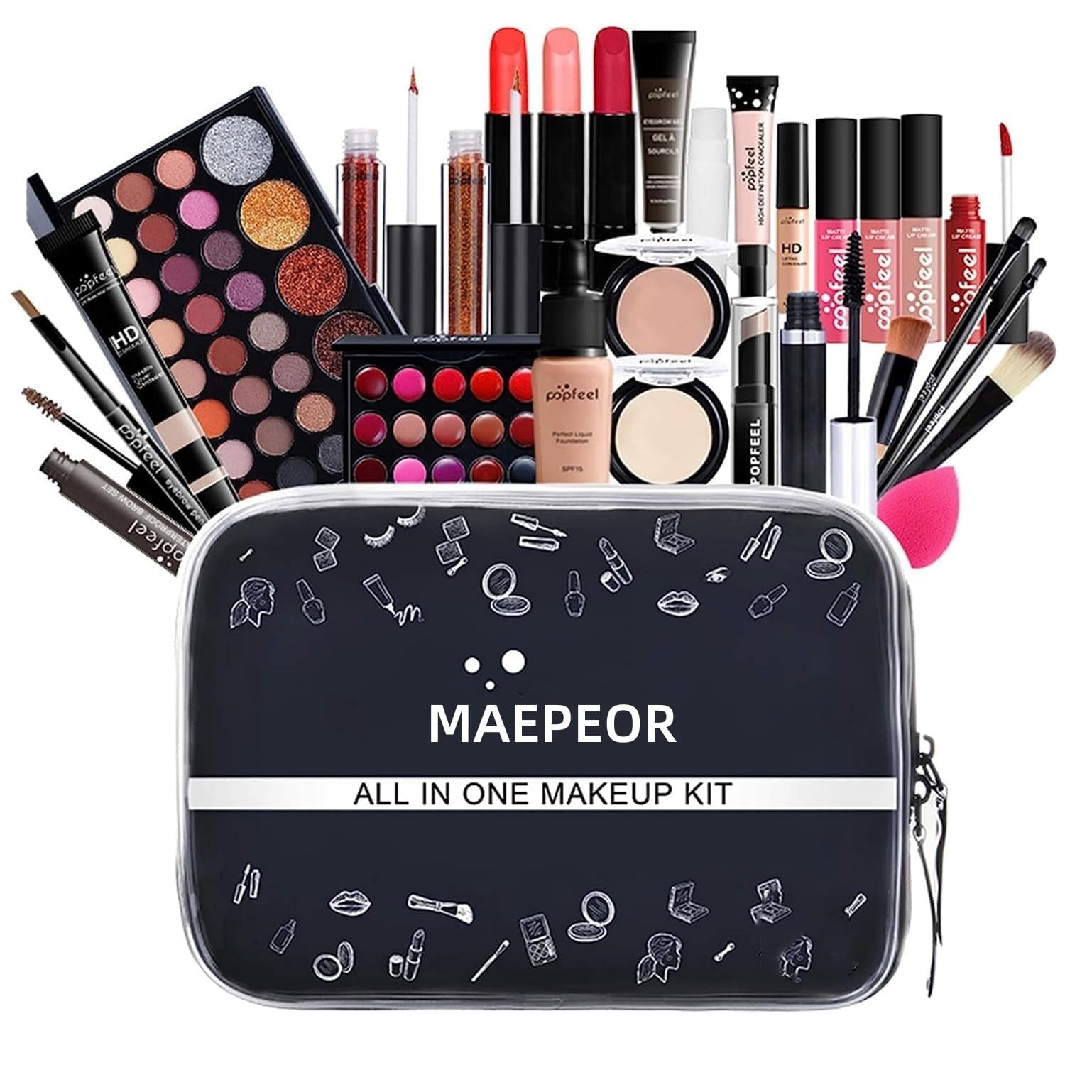 Shukong All In One Makeup Kit 27PCS Makeup Kit for Women Full Kit Multi ...
