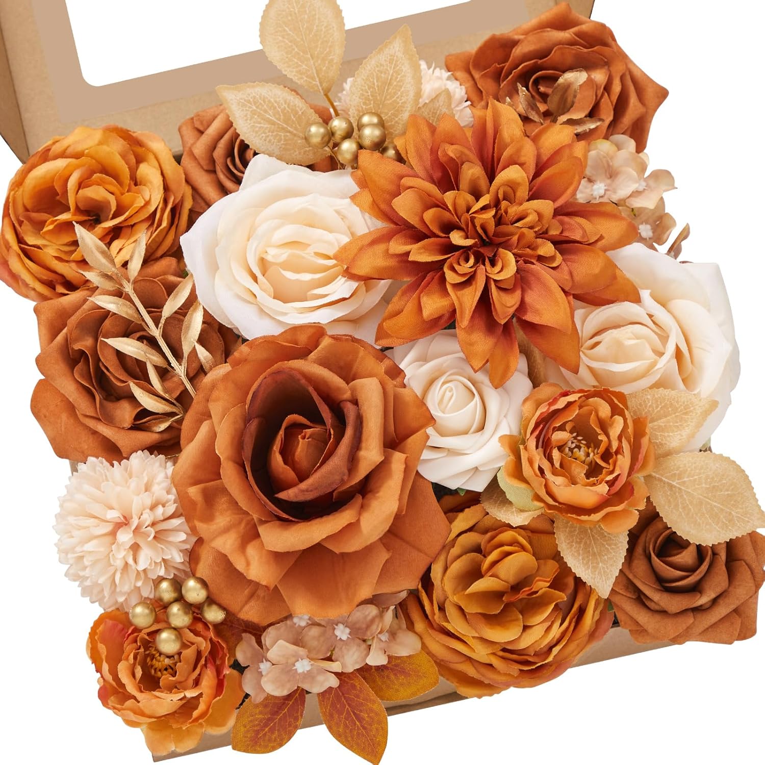 Shukong Articial Flowers, Orange Fake Flowers for DIY Fall Wedding ...