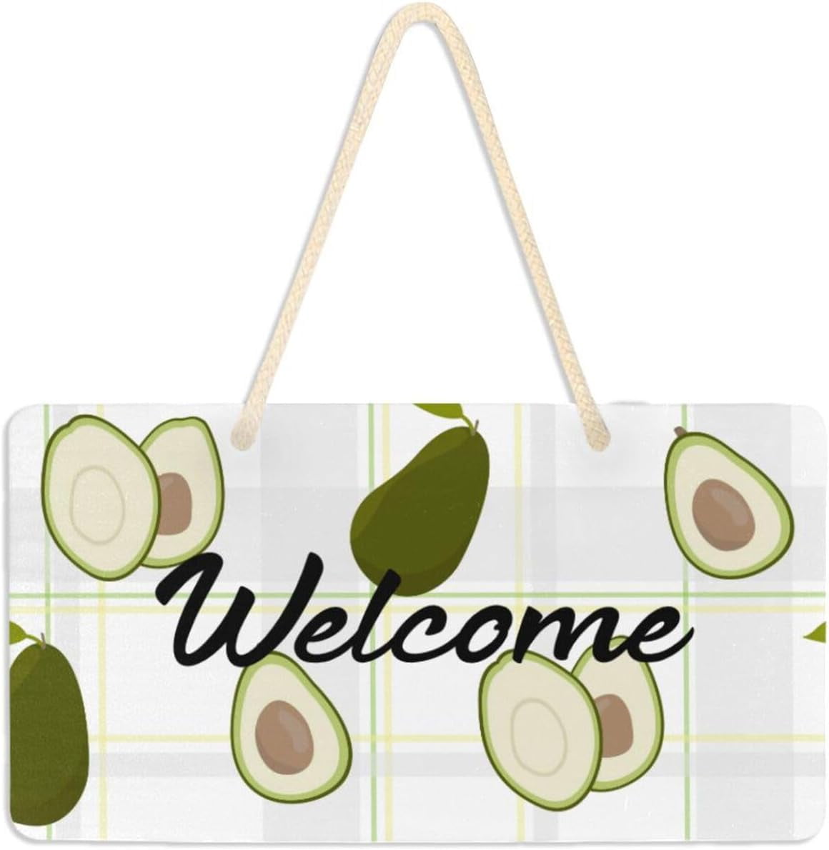 Shukong Avocado Welcome Sign Waterproof PVC Hanging Front Door Sign for ...
