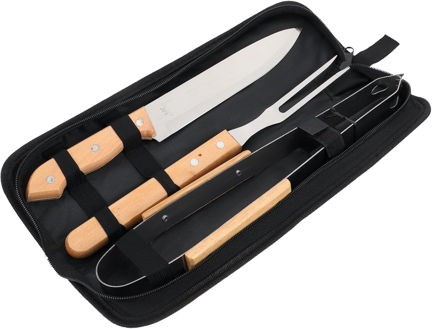 Shukong BBQ Tool Set Stainless Steel Tongs Meat and Cutter Kit Outdoor ...