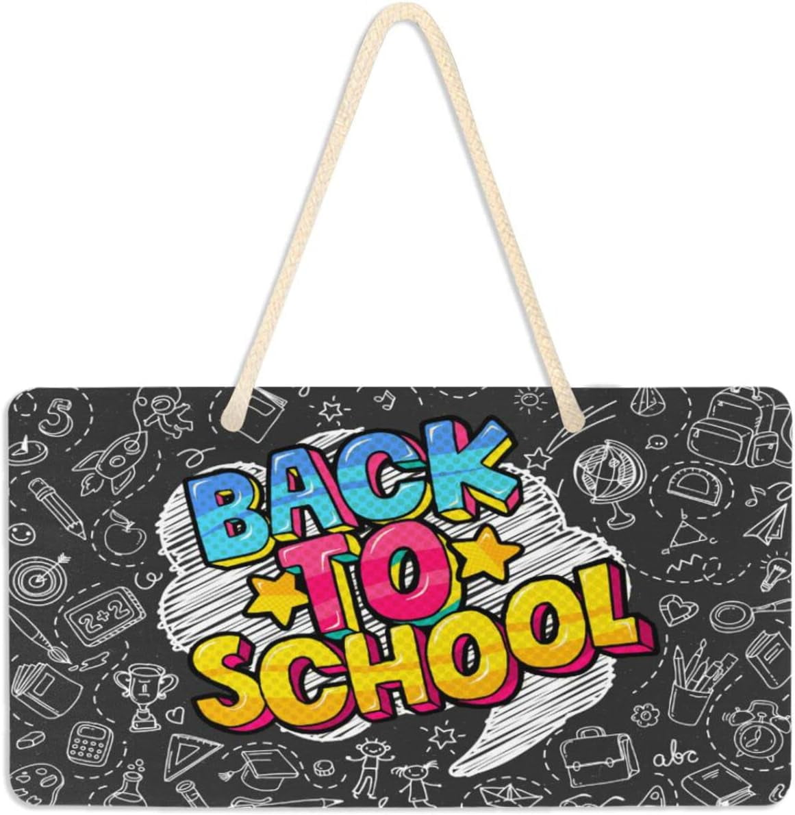 Shukong Back To School Door Sign for Front Door, Plaque House Sign Wall ...